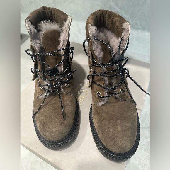 Jimmy Choo | Shoes | Jimmy Choo Flat Mink Lined Laced Up Boots | Poshmark